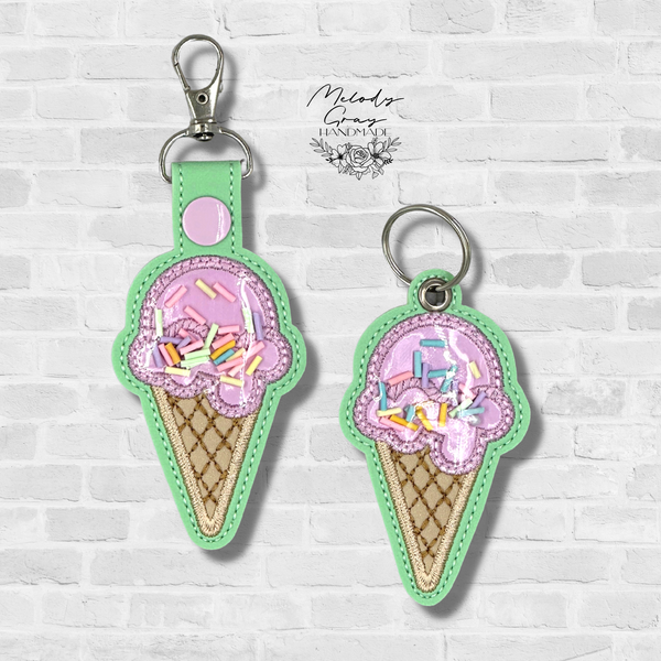 Ice Cream Cone Shaker Keychain – Melody Gray Handmade